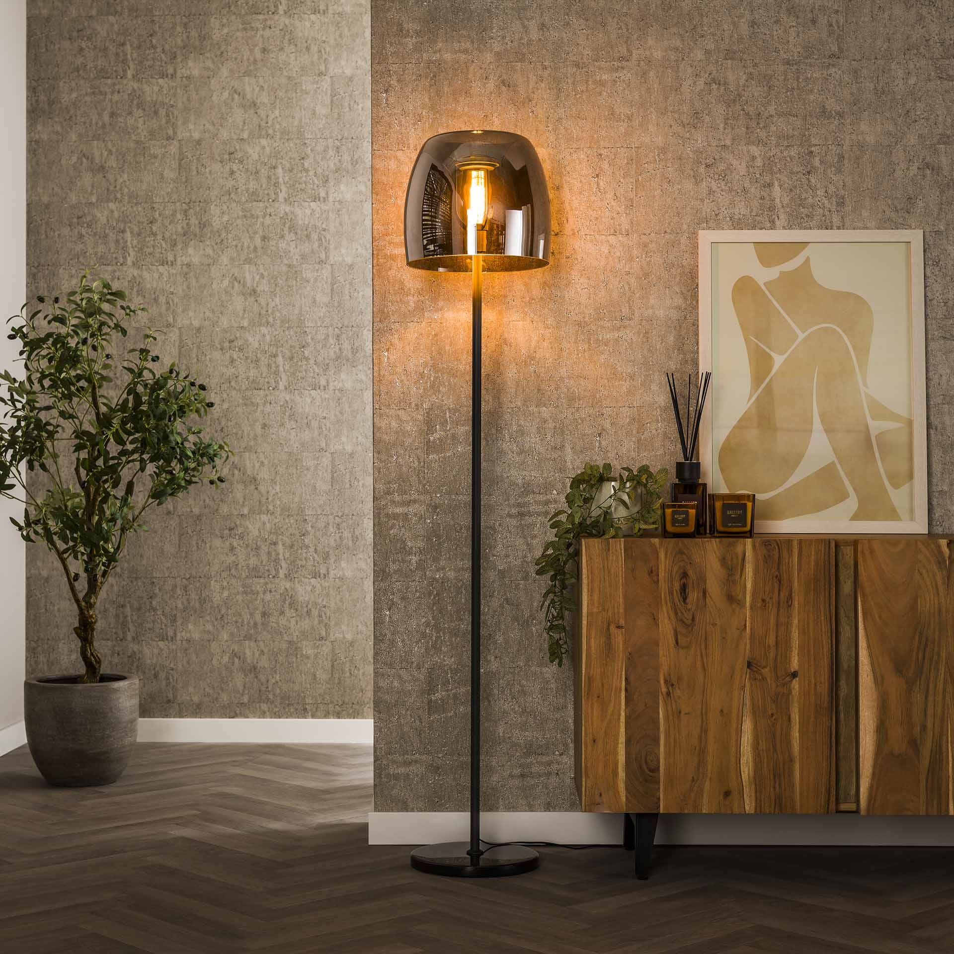 Moderne - vloerlamp - 1-lichts - smoke glas - Dash