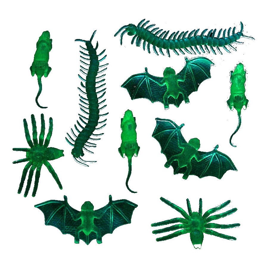 Beestjes - Glow in the dar insecten 10 stuks - Voor al uw feestartikelen