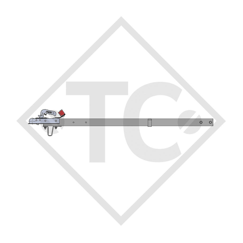 Drawbar type R4 vers. A3 square tube straight up to 750kg for top hat ...