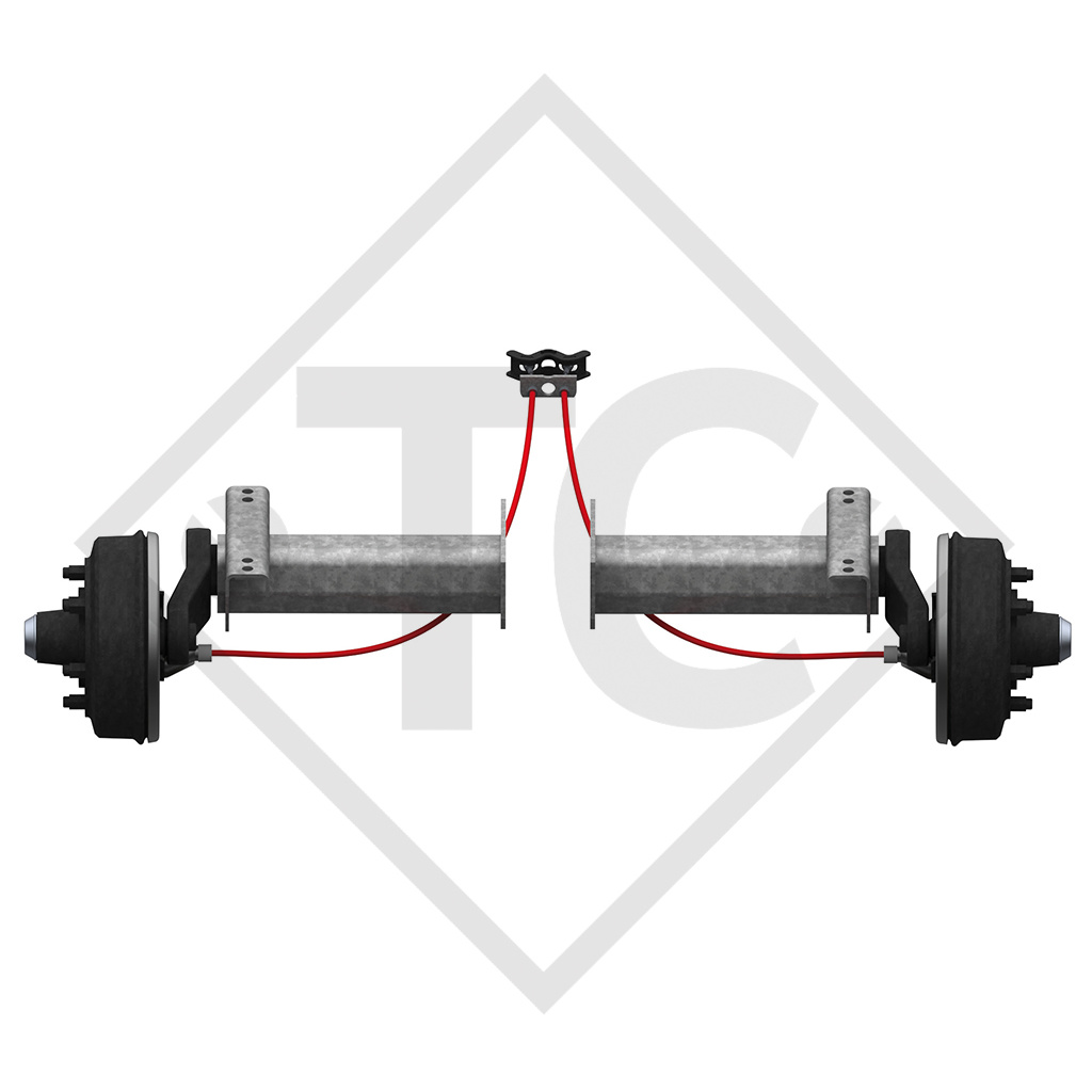 Braked half axles 2500kg axle type B 2500-8 (pair) - Trailer Center ...