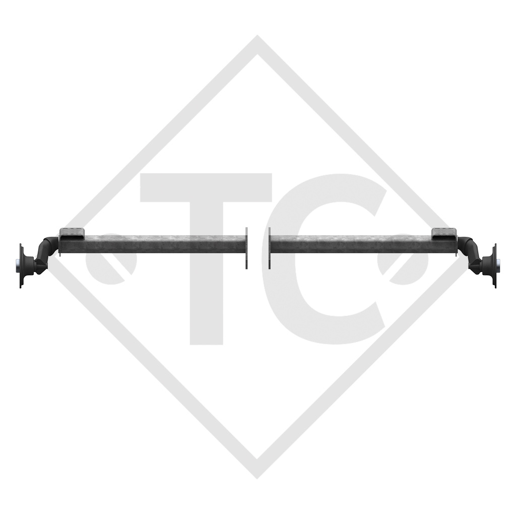 Unbraked half axles 750kg axle type 700-5 watertight (pair) - Trailer ...