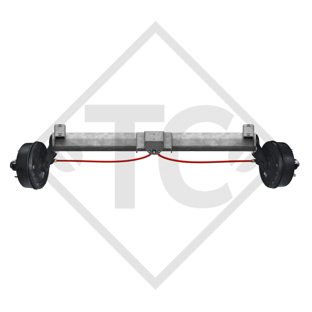 Braked tandem front axle 2500kg PLUS axle type B 2500-8 with top hat ...