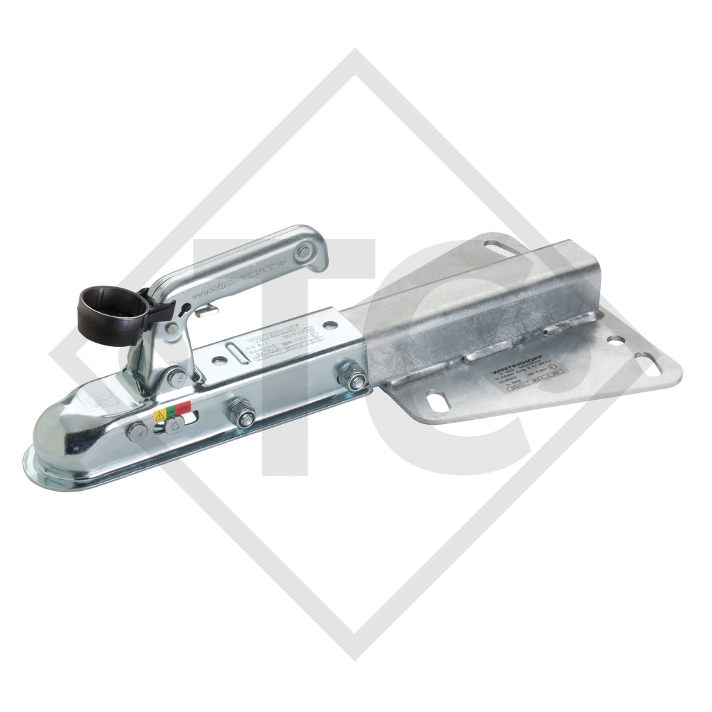 Drawbar installation with coupling head WW 8-E, V-adapter and holder ...