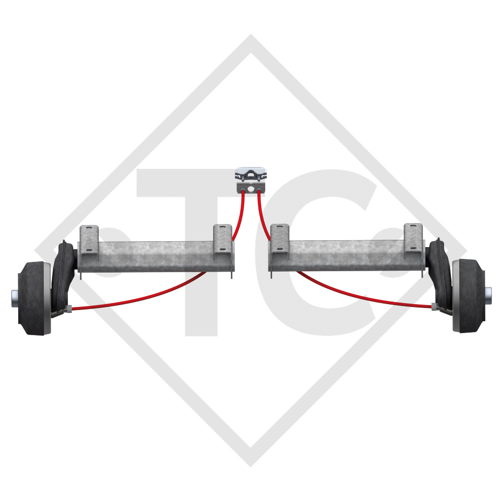 Braked half axles 1300kg axle type B1200-5 (pair) 86436 - Trailer ...