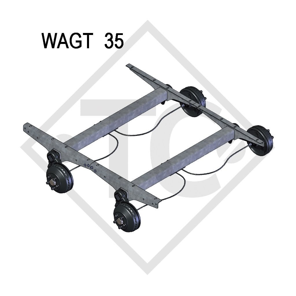 Essieu tandem freiné 3500kg type d'essieu WAGT 35 - Trailer Center ...