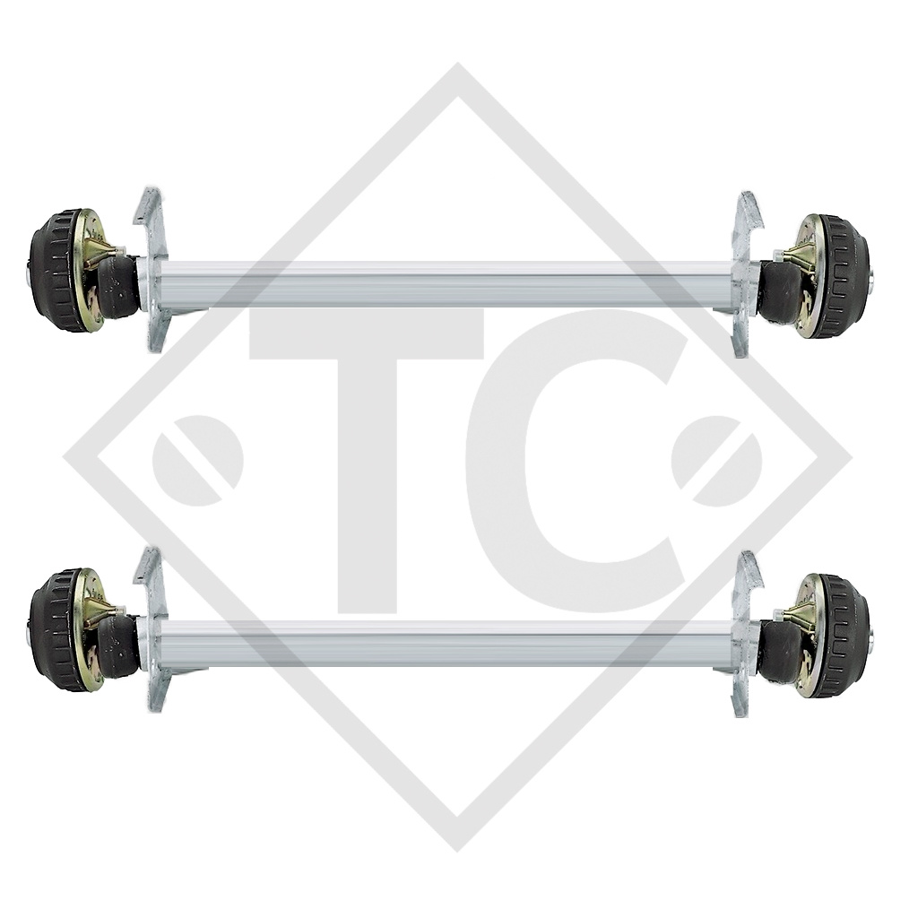 Braked tandem axle unit 2500kg axle type 2xB 1200-5, 1222356 - Trailer ...