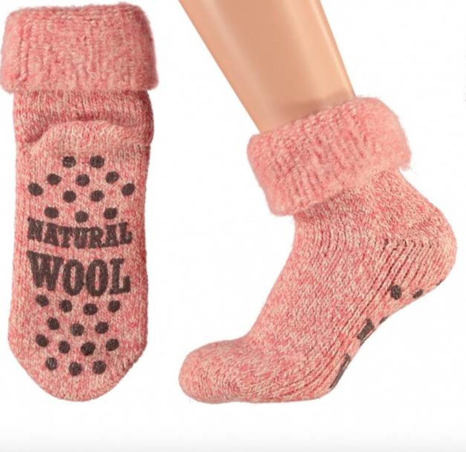 Dames wollen huissokken met anti slip - Socks-online.nl