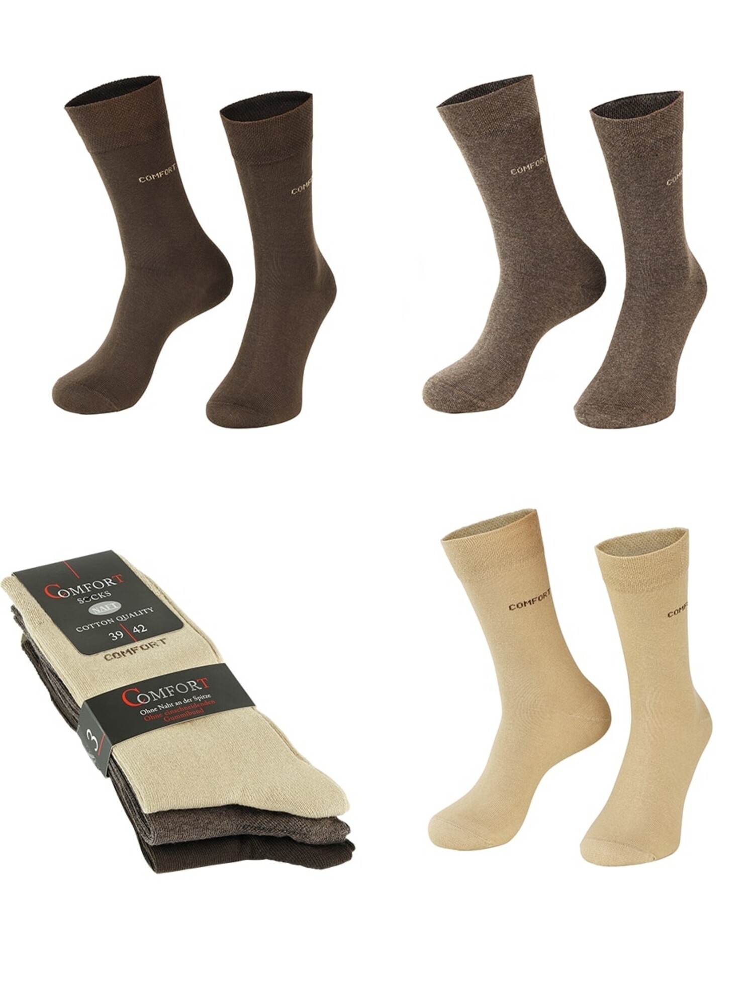 3-Paar Comfort sokken zonder knellende boord van Naft - Socks-online.nl