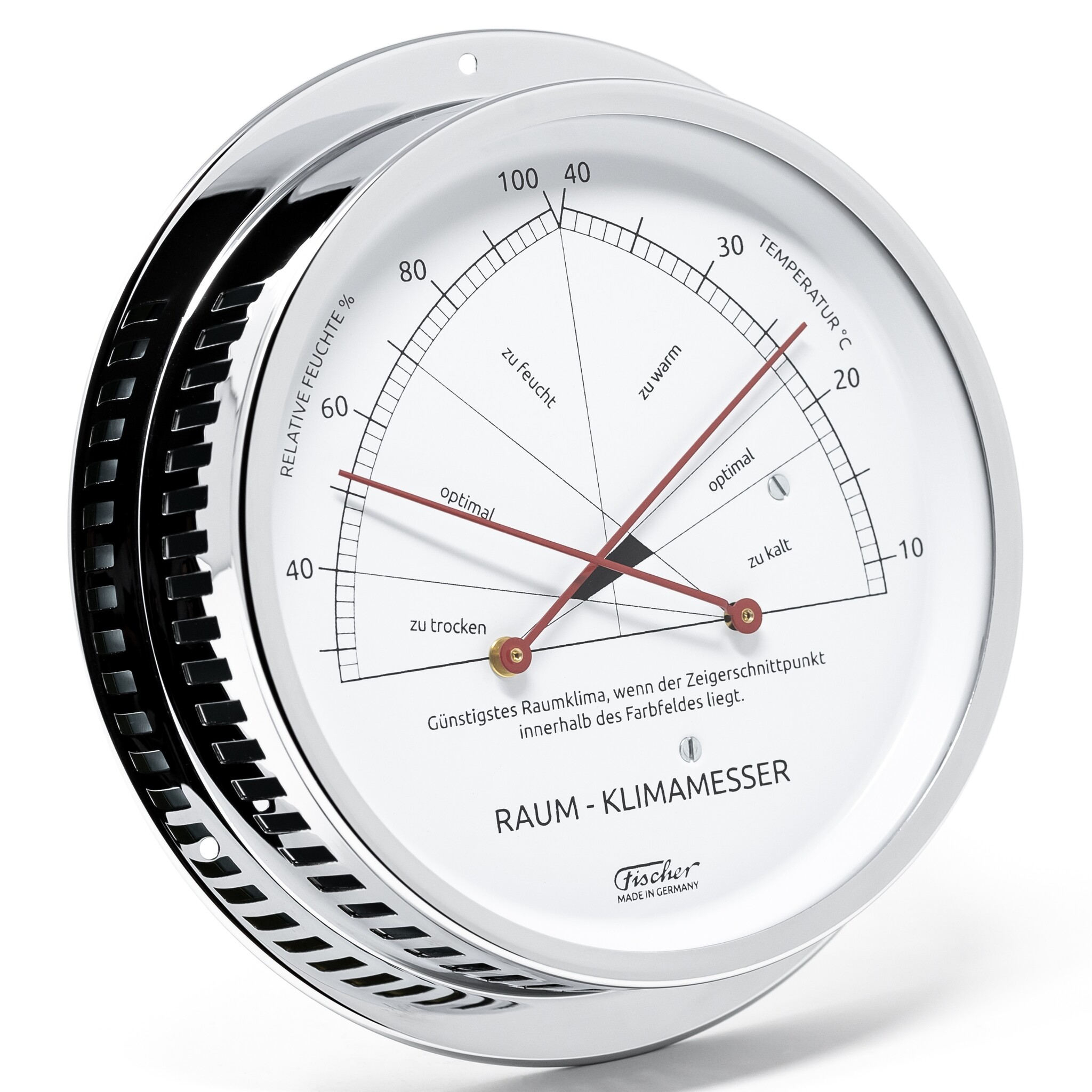 Lufft - Fischer 002 Hygrometer en thermometer, messing verchroomd ...