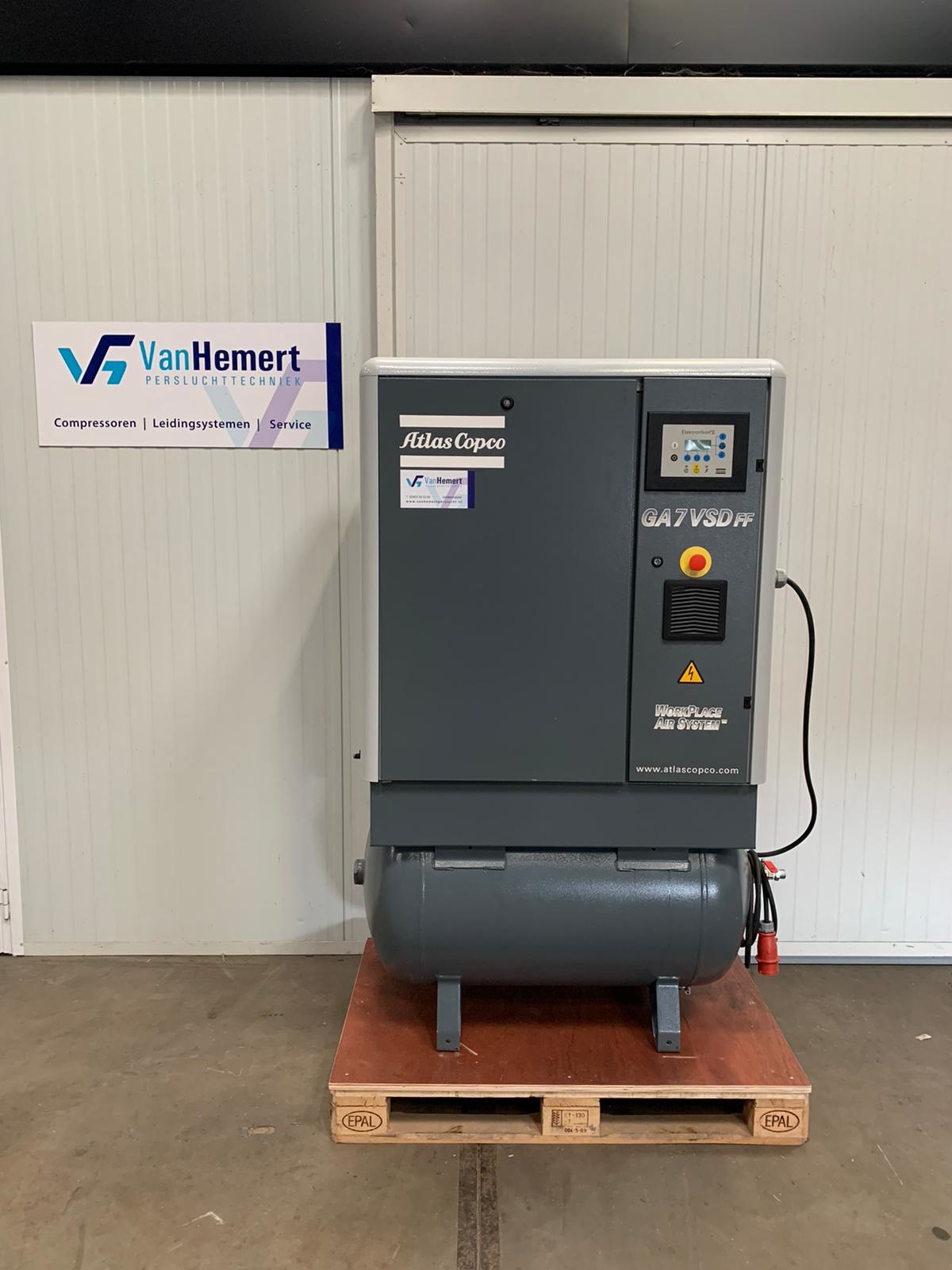 Atlas Copco GA7VSD FF | 1.200 l/min | Gebruikte compressor - Van Hemert ...