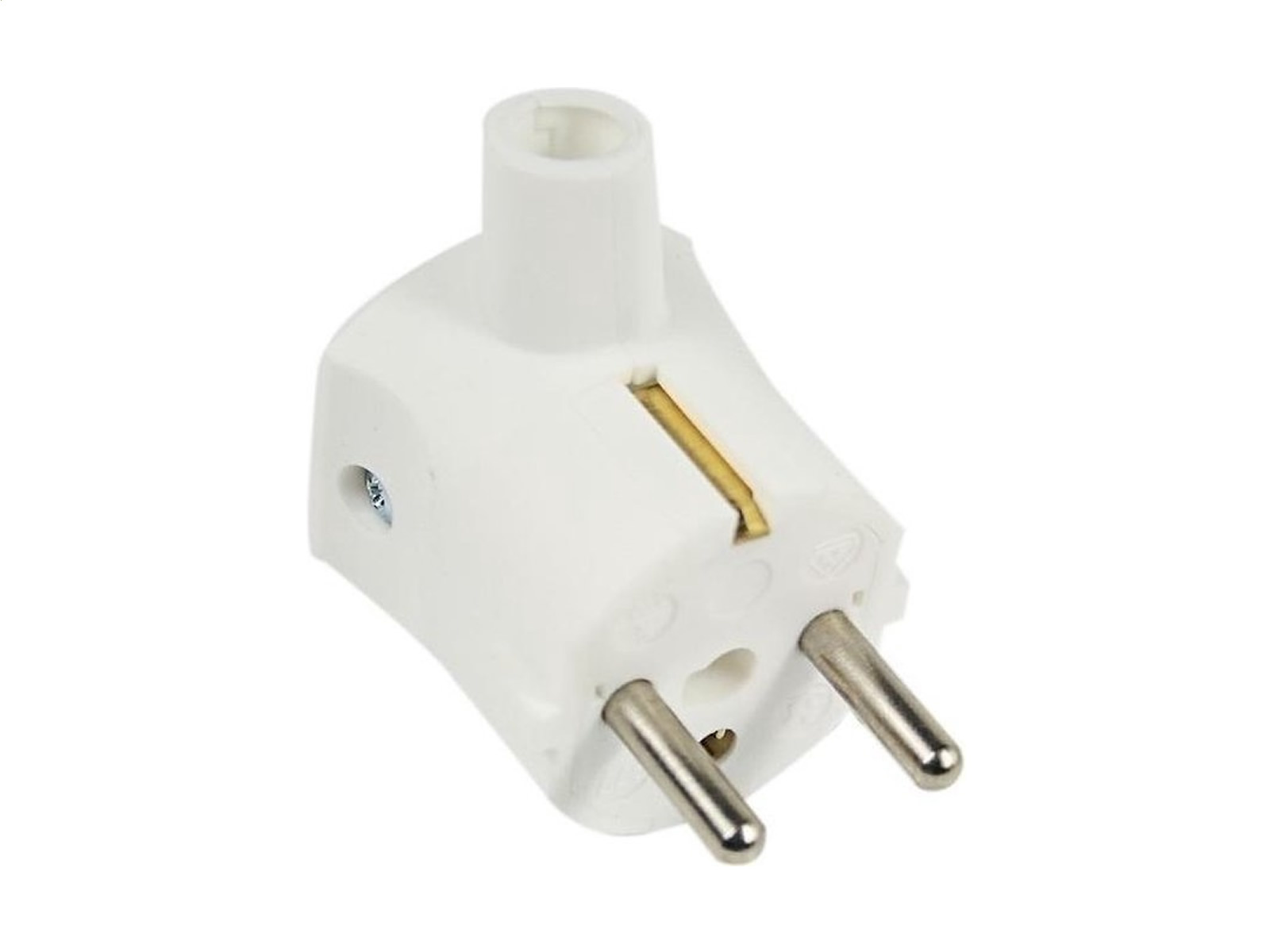 Angle plug white with grounding - self -mounting | Electronics - Yellow ...