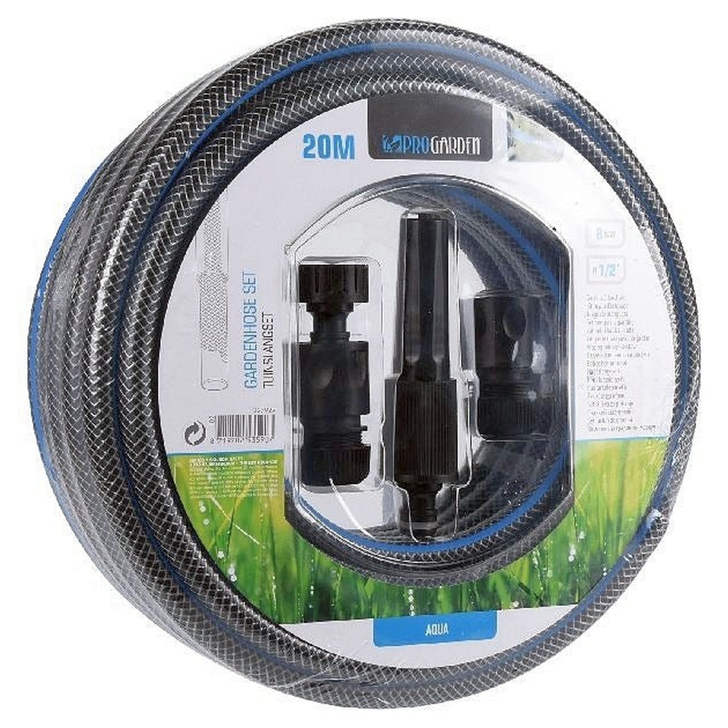 Pro Garden garden line set with connector 20 meters | PVC | Blue/Gray ...