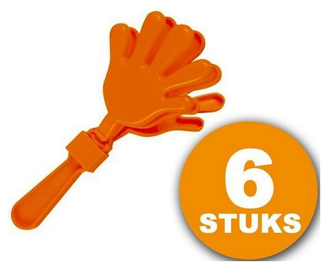 Oranje Feest article | 6 pieces orange handklapper | Dutch national ...