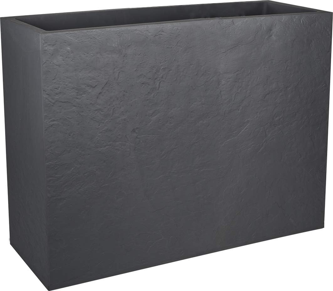EDA Rectangular planter Volcania Stone effect Anthracite 46 liters - 78 ...