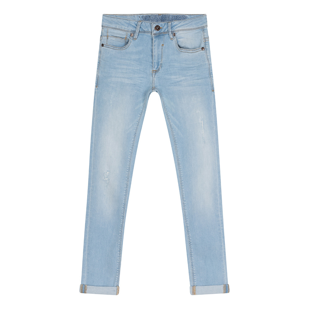 Blue Ryan Skinny Fit Damaged Light Denim - Bij Broer & Zus