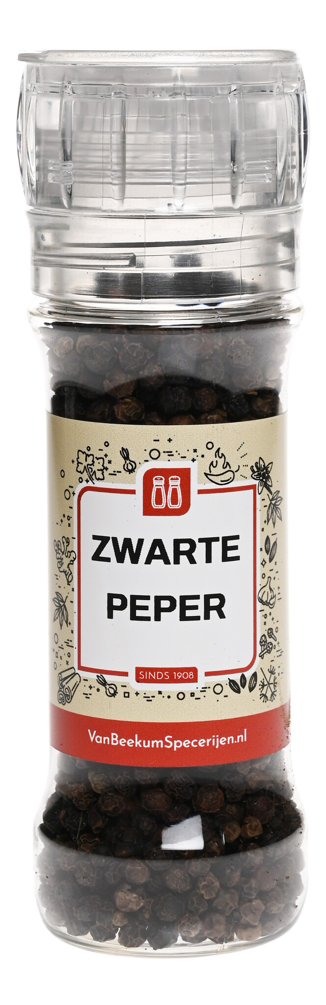 Zwarte Peper - Pepermolen (gevuld) | Van Beekum Specerijen