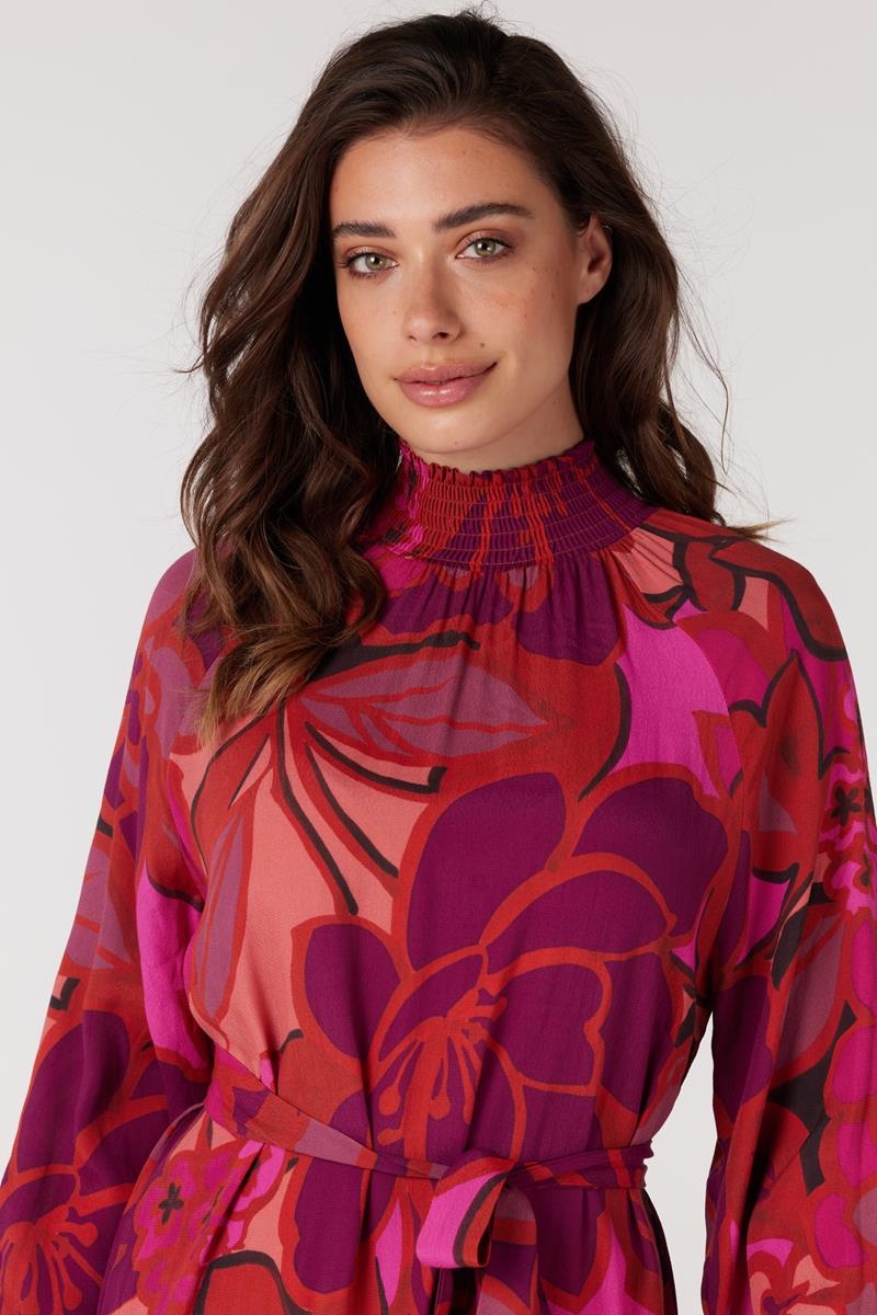 Juffrouw Jansen wfp598 Dress Print With Smocked Turtle Multi Fuchsia ...