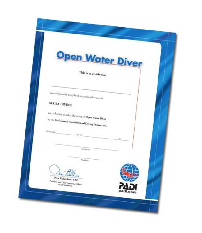PADI Certificaat Open Water Diver - Diveoutlet