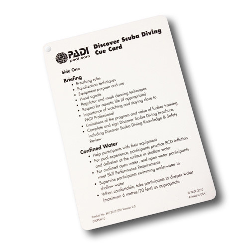 PADI Cue Card Discover Scuba Diving (DSD) - Diveoutlet