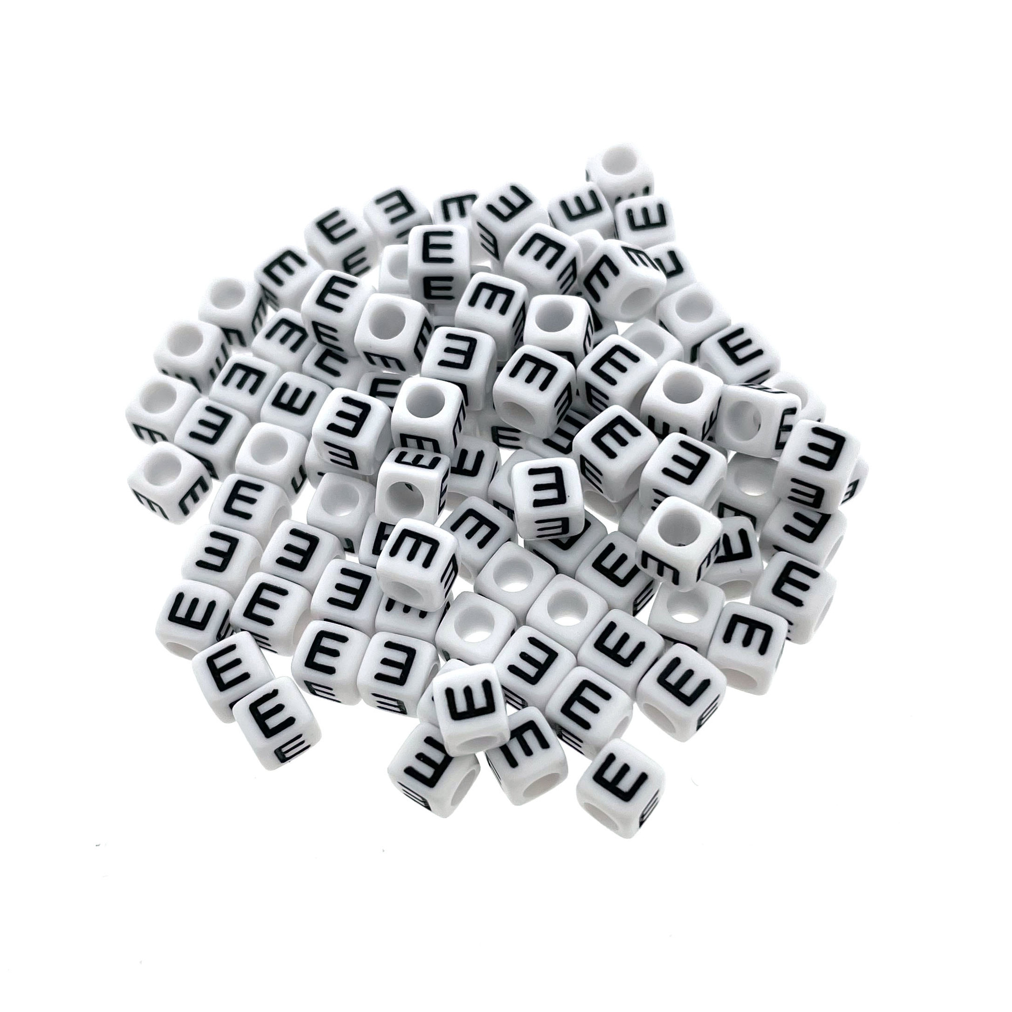 Koop Paracord alfabet letter beads Wit E bij de expert - 123Paracord