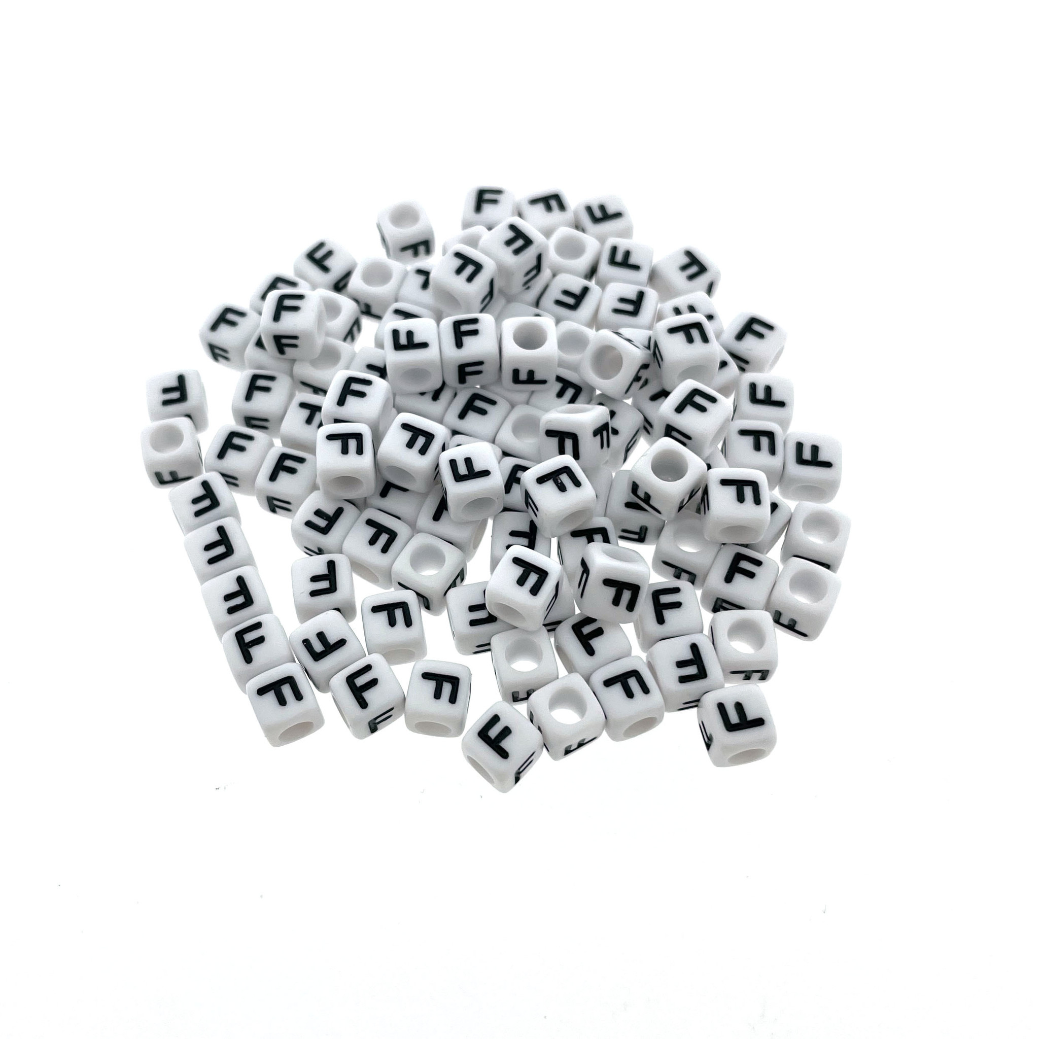 Koop Paracord alfabet letter beads Wit F bij de expert - 123Paracord