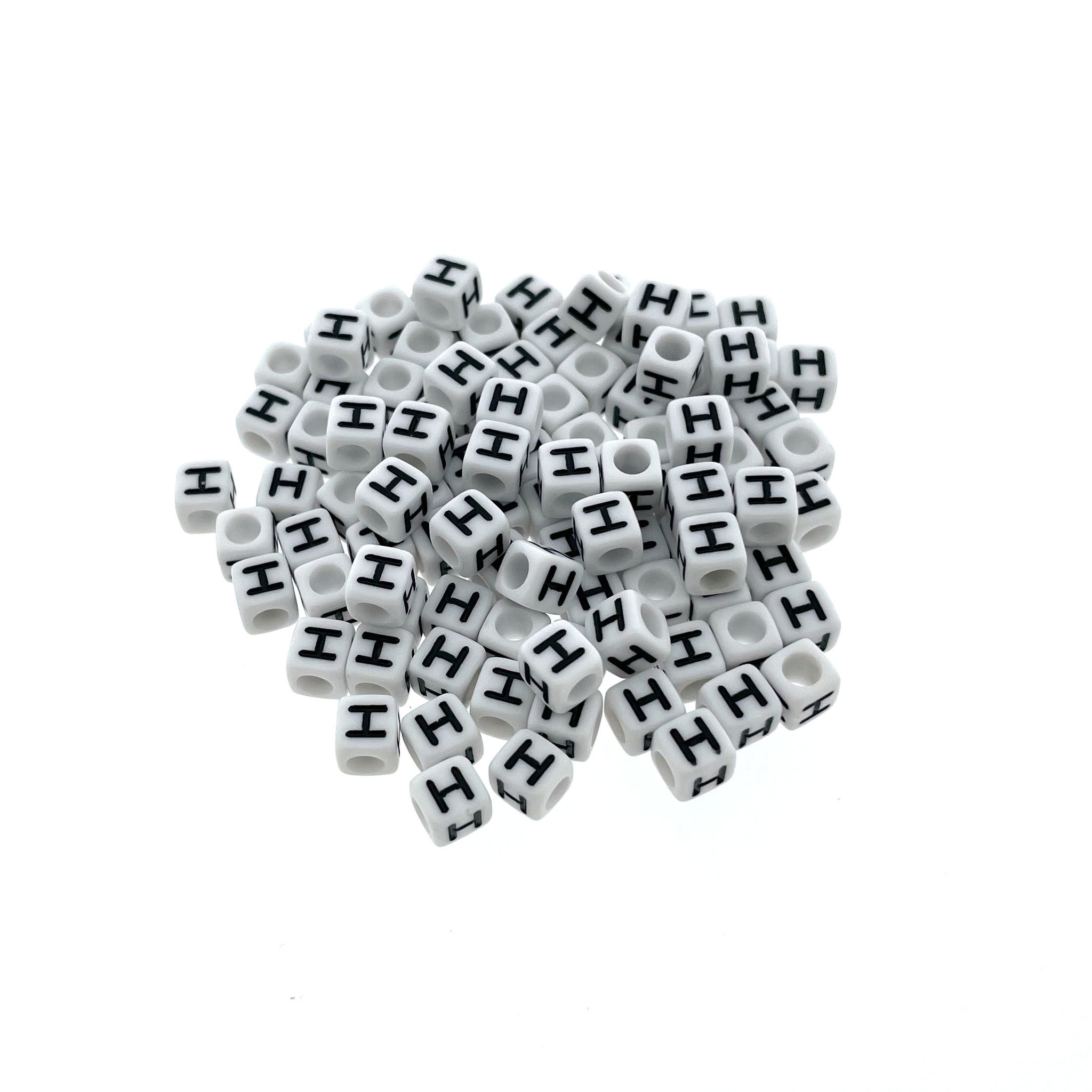 Koop Paracord alfabet letter beads Wit H bij de expert - 123Paracord