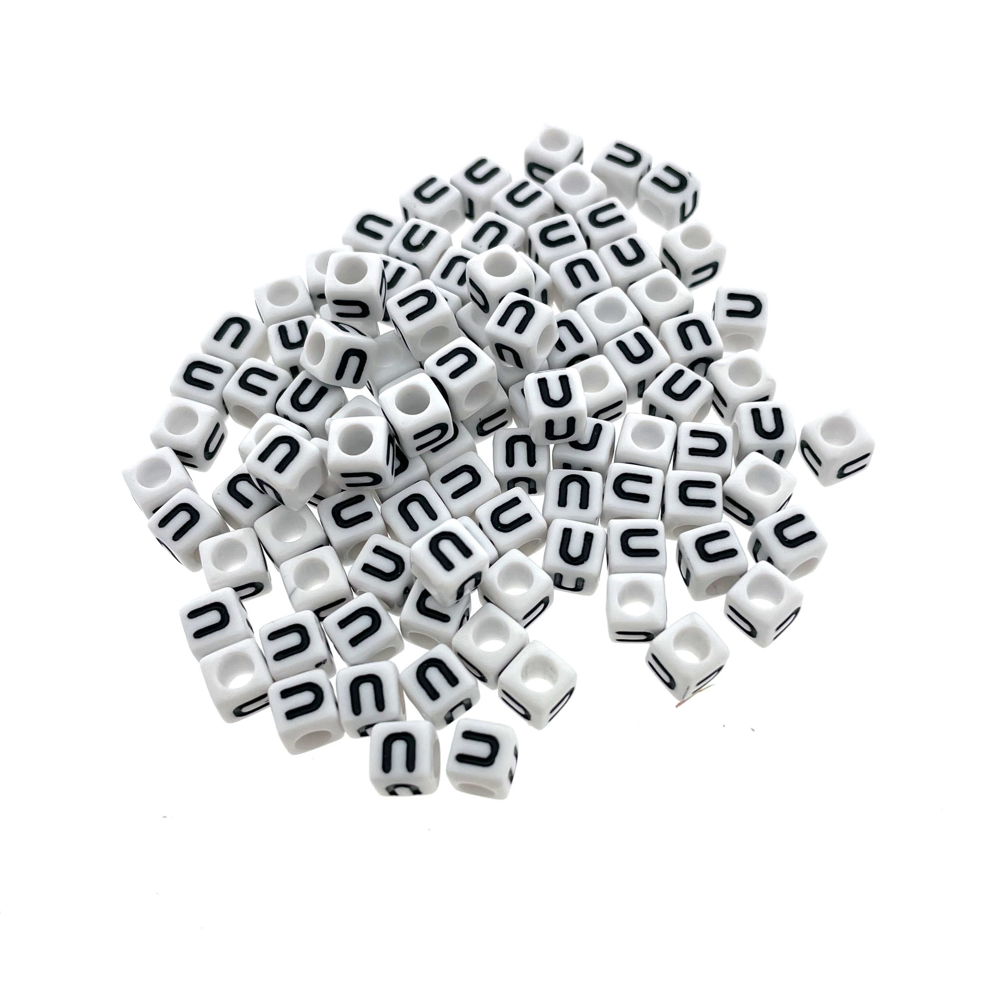 Koop Paracord alfabet letter beads Wit U bij de expert - 123Paracord
