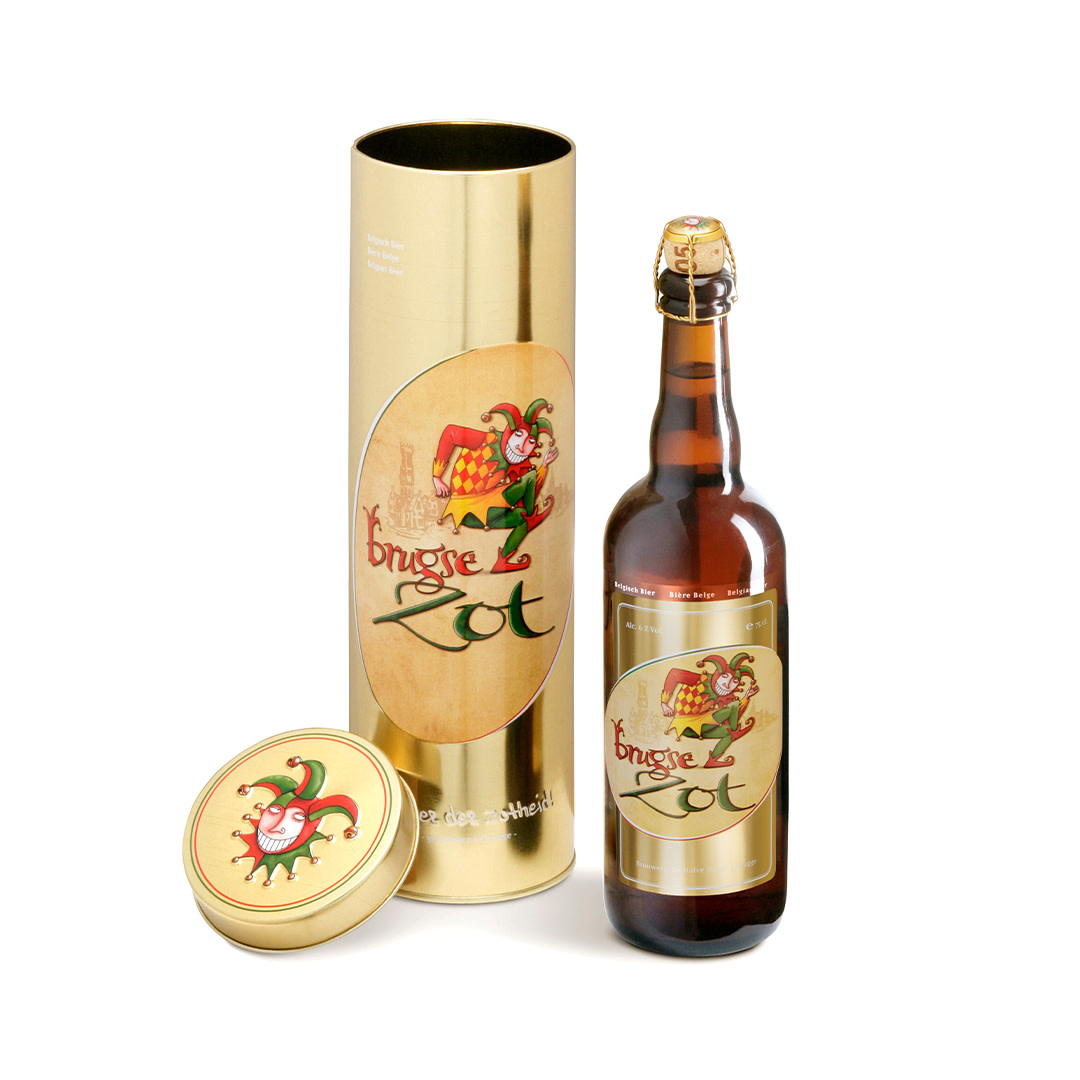 Brugse Zot Blond metallic gift box 75cl - Huisbrouwerij De Halve Maan bv
