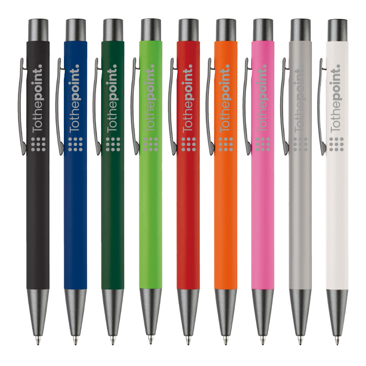 Balpen metaal new york rubberised met jouw logo?