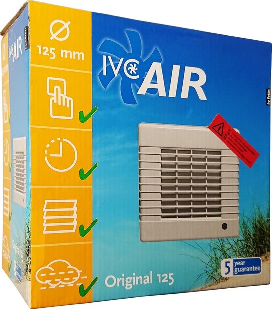 IVC Air inbouwventilator matic met timer en vochtsensor wit Ø 125 mm ...