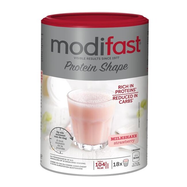 Modifast Protein shape milkshake aardbei (540 gr) - VitAdvice BV