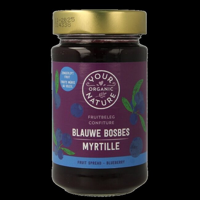 Your Organic Nature Fruit beleg blauwe bosbes bio 250 Gram - VitAdvice BV