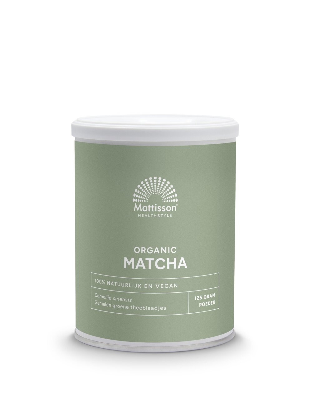 Mattisson Matcha powder poeder green tea bio 125 Gram - VitAdvice BV
