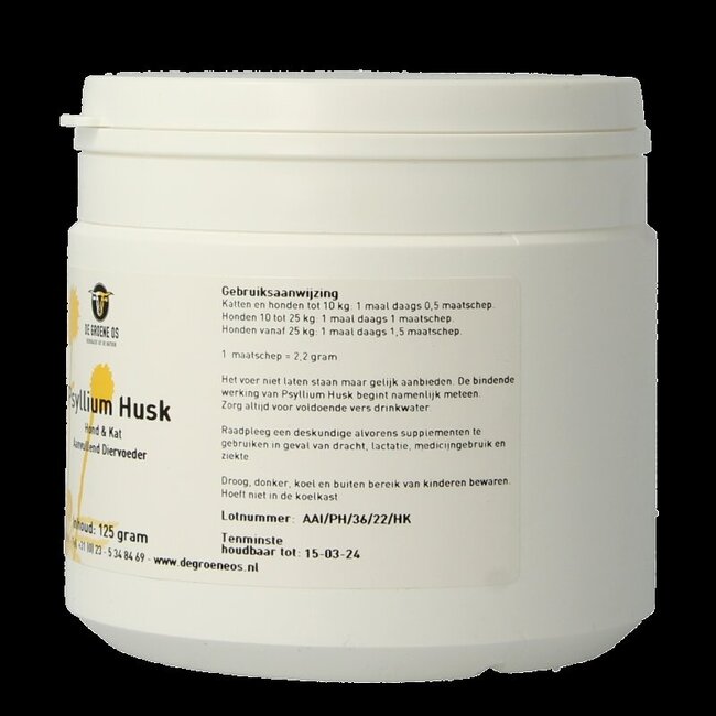 Groene Os Psyllium husk hond kat 125 Gram - VitAdvice BV