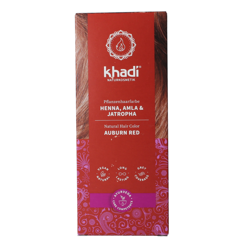 Tinte vegetal Khadi Henna, Amla y Jatropha 100 g - VitAdvice BV