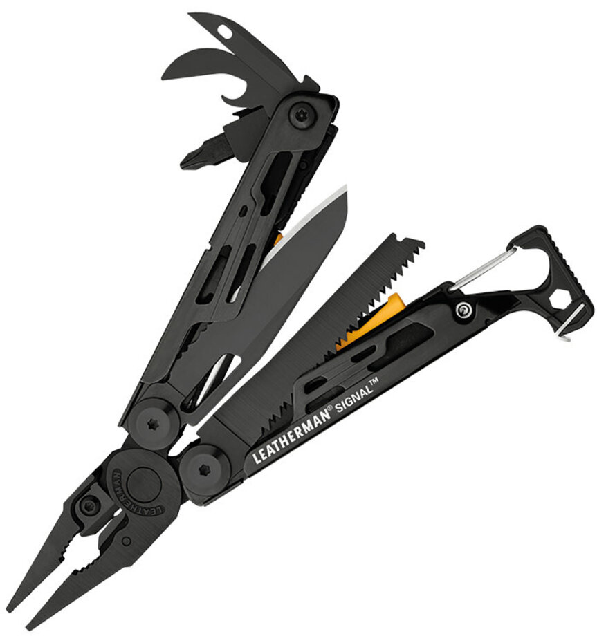 Leatherman Signal Multitool Black | 19-piece tool for survival & EDC ...