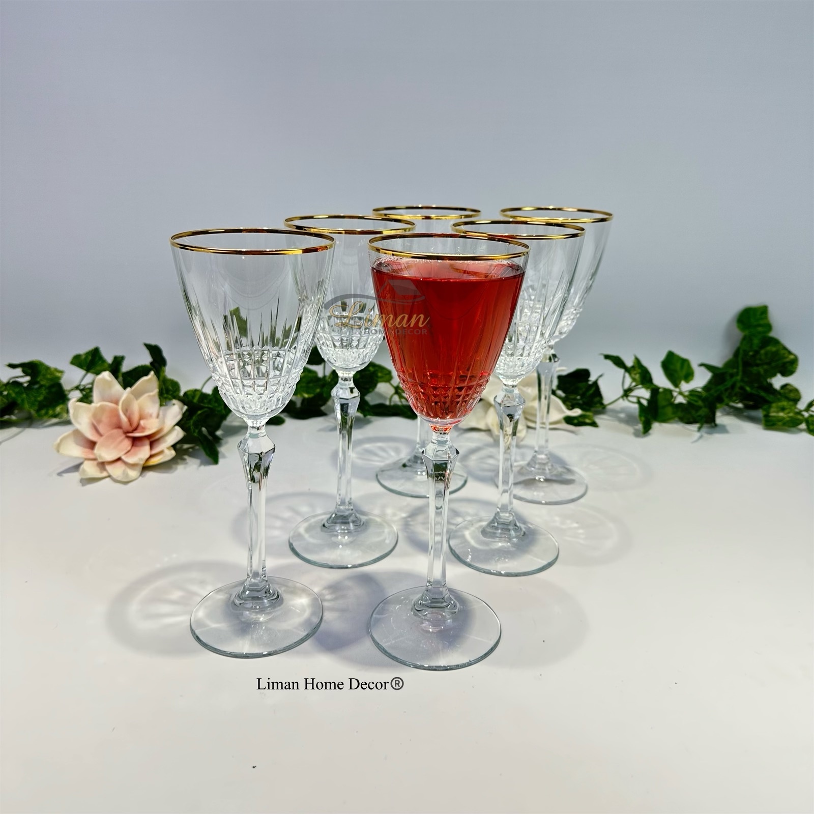 Bricard Celine Wijnglazen Goud 6 Delig - LimanOnline.com