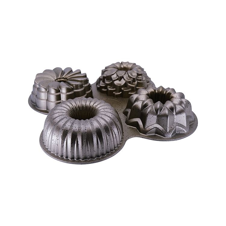 Ferveo Cake Pro 4'lü Döküm Kek Kalıbı ALTIN - LimanOnline.com