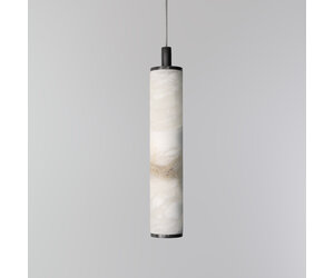 TUBE 250 LED suspended lamp – Alabaster natural stone - Lightinova ...