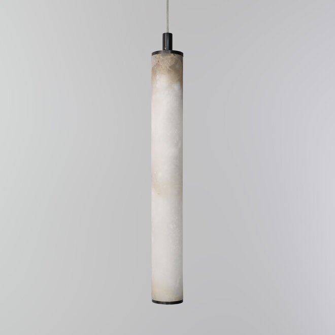 TUBE 400 LED suspended lamp – Alabaster natural stone - Lightinova ...