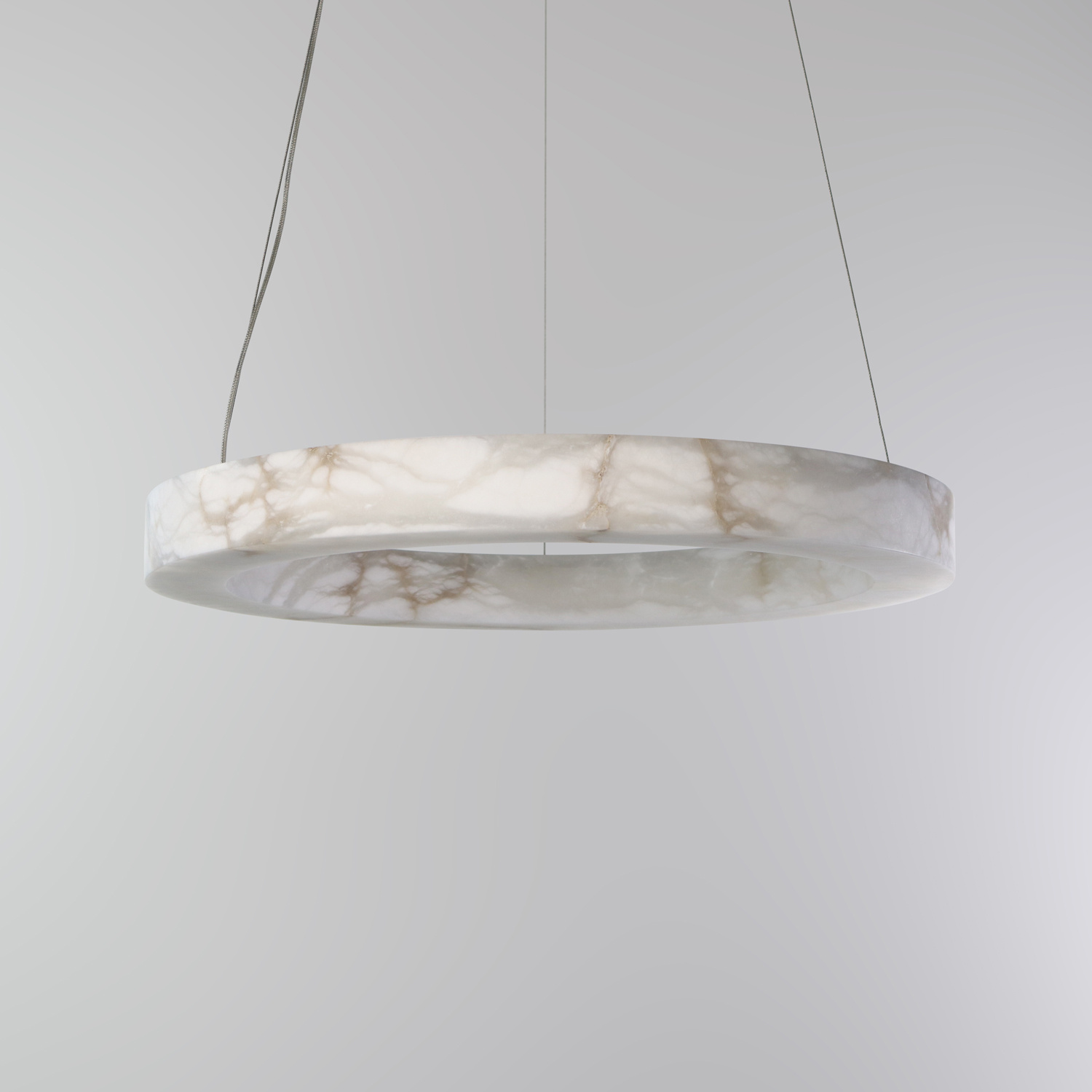 HALO 600 LED ring suspended lamp – Alabaster natural stone - Lightinova ...