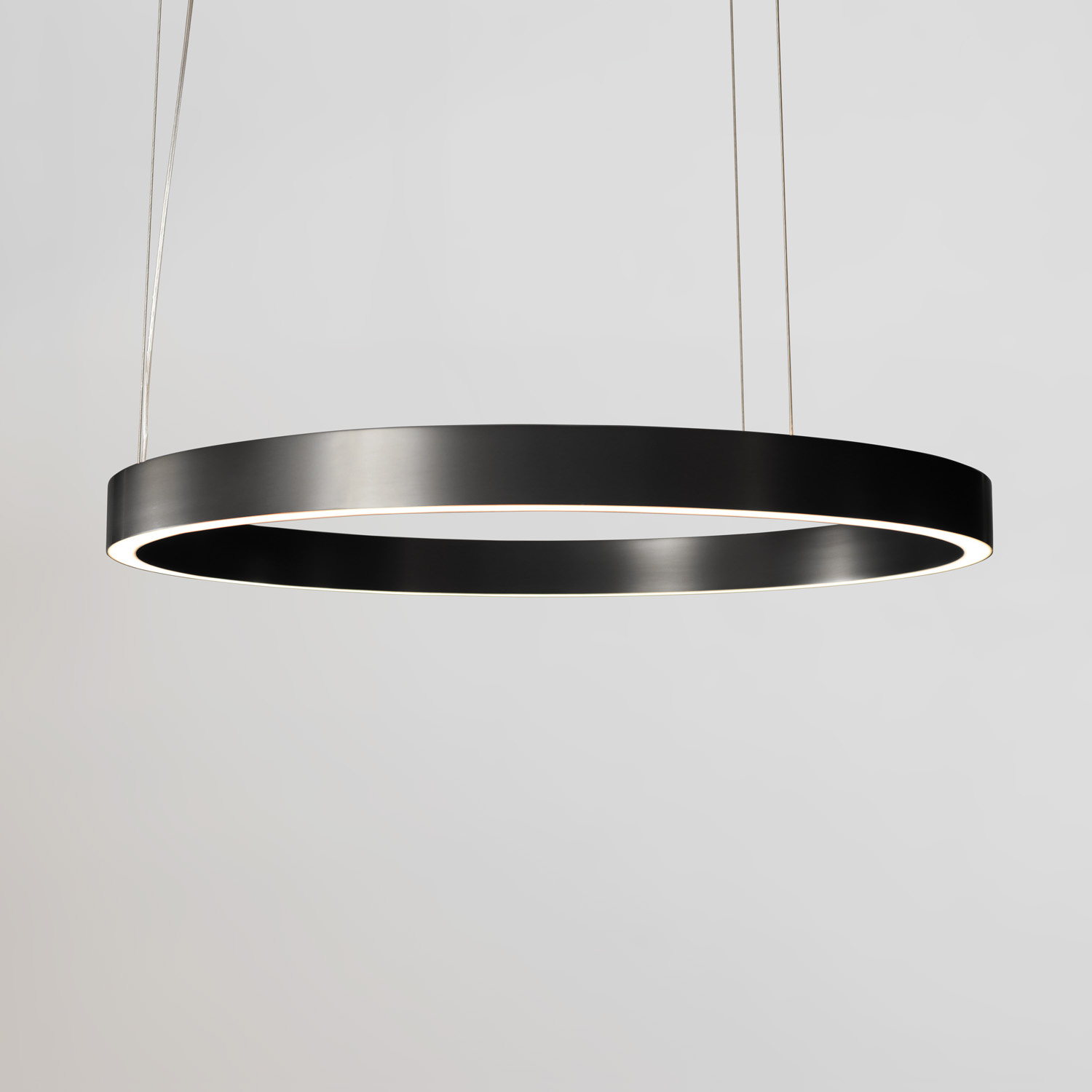 HALO Up-Down Slim LED suspended ring light - Brushed black - Lightinova ...