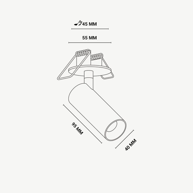 SPOT40 semi recessed adjustable LED spot - Brushed Gold - Lightinova ...