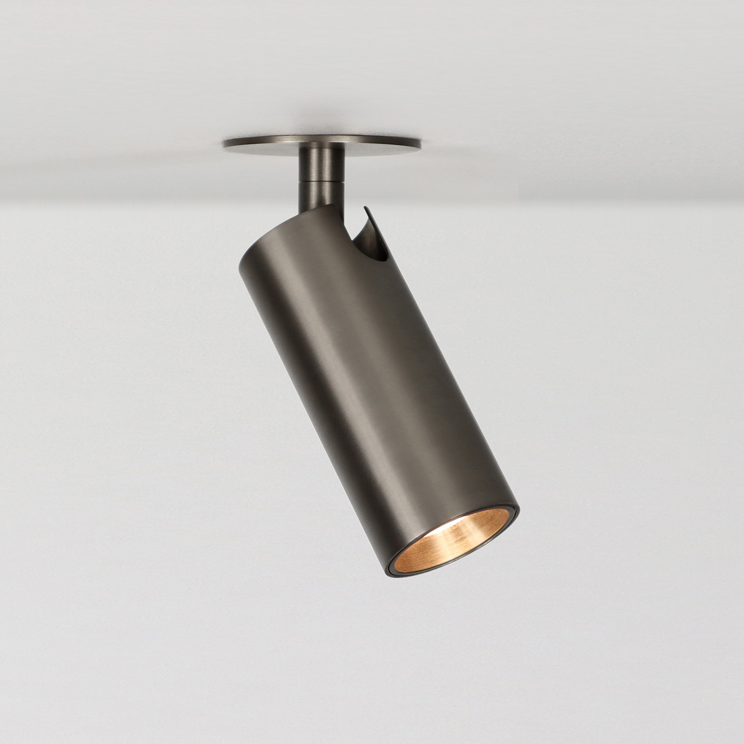 SPOT40 semi recessed adjustable LED spot - Brushed Champagne ...