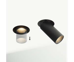 Retractable recessed trimless LED spot PEEK - black - Lightinova ...