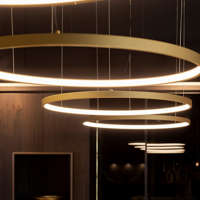 HALO LED suspended ring light - Brushed gold - Lightinova ...