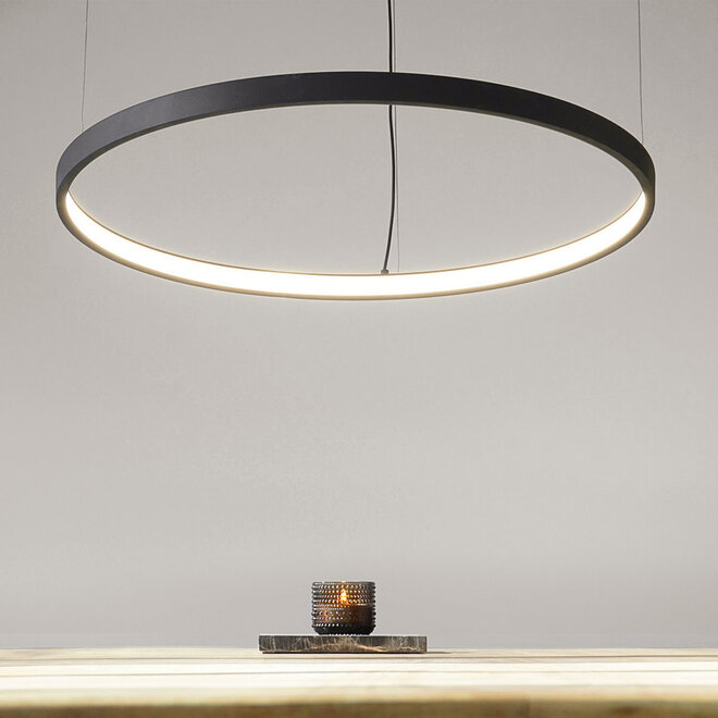 HALO LED suspended ring light - Brushed black - Lightinova ...