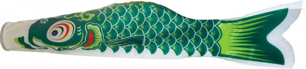 Japanese Wind Koi Green Koinobori 100 cm - Orientique - Asianliving