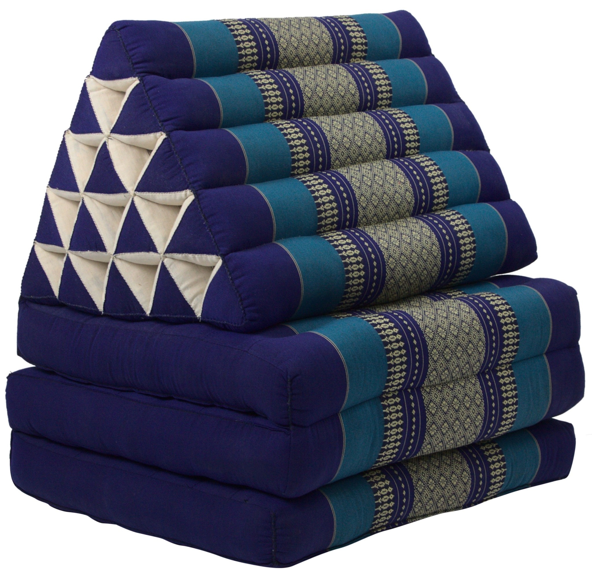 Thai Triangle Cushion Mattress Foldable XL 54x180x6cm Ocean Blue ...