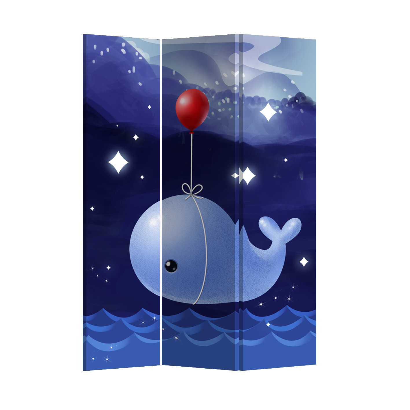 Biombo Infantil A120xA180cm 3 Paneles Ballena - Orientique - Asianliving